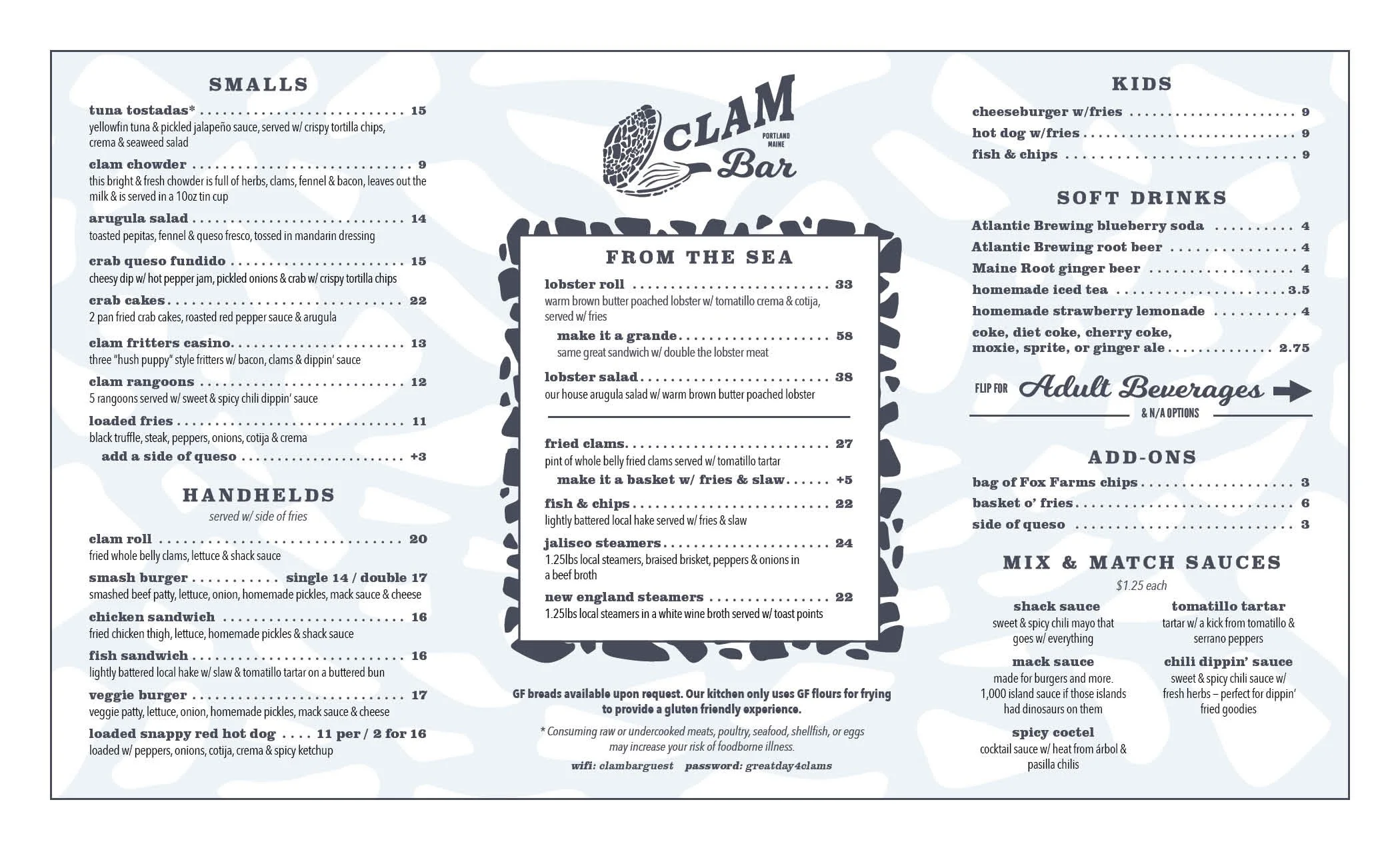 Our Menu — The Clam Bar