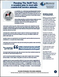 Passing the sniff test. Dealing with counterfeit service animals. | ADA ...