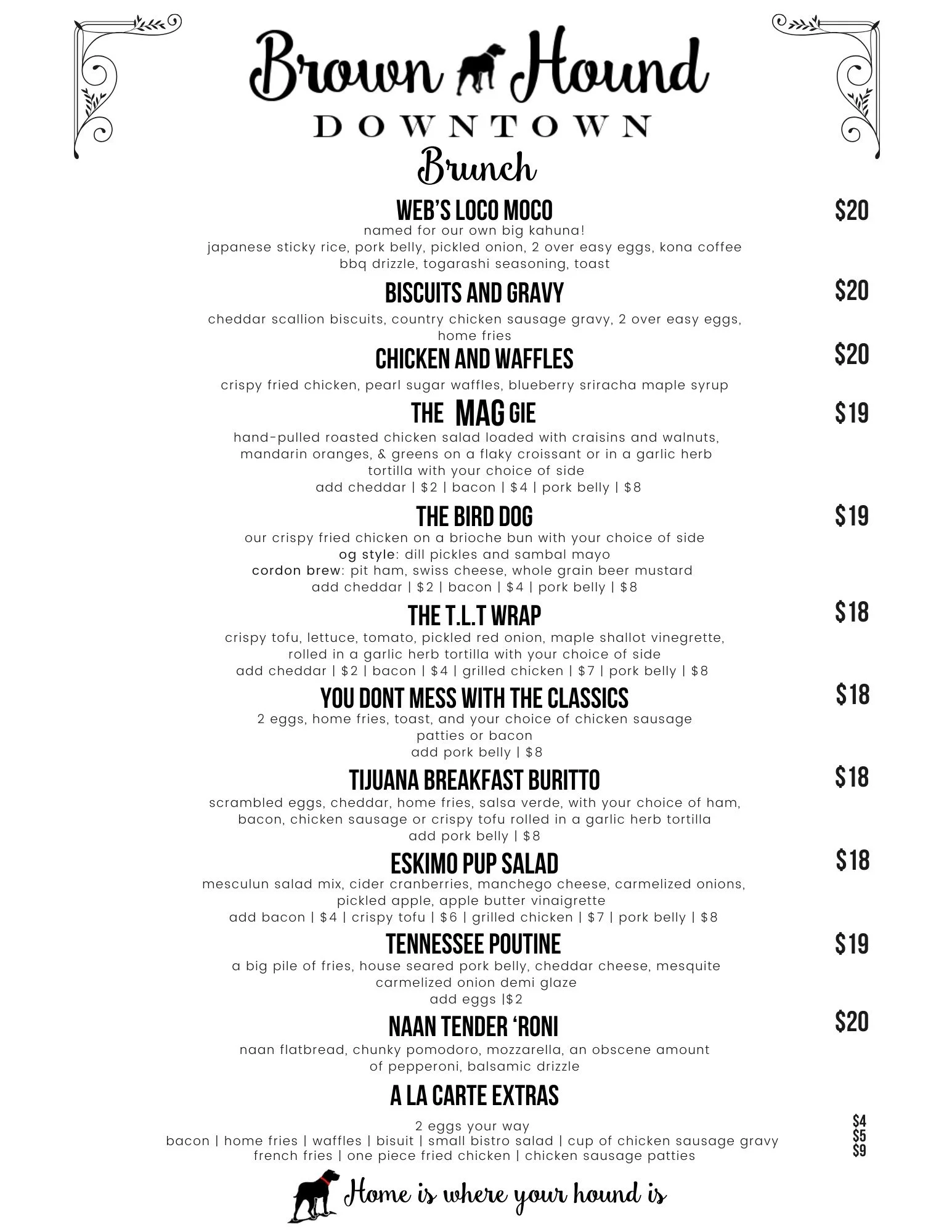 Food Menu — Brown Hound Downtown