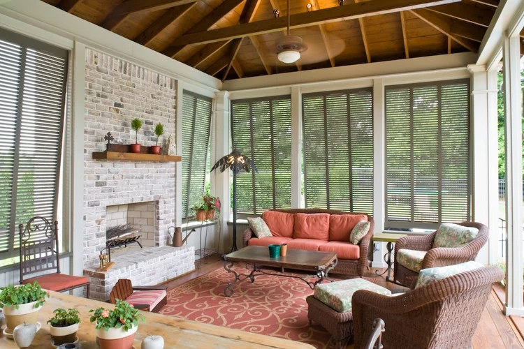 The Porch Company | Screened In Porch With Fireplace | Wood Burning vs ...