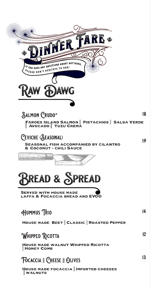 Dinner Fare — Parla XXI Assembly