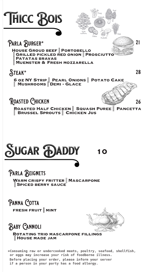 Dinner Fare — Parla XXI Assembly