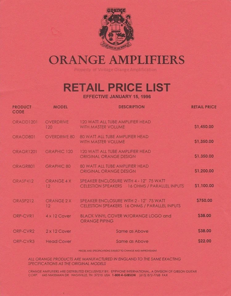 90's Reissues | OTR | AD Series — Vintage Orange Amplification