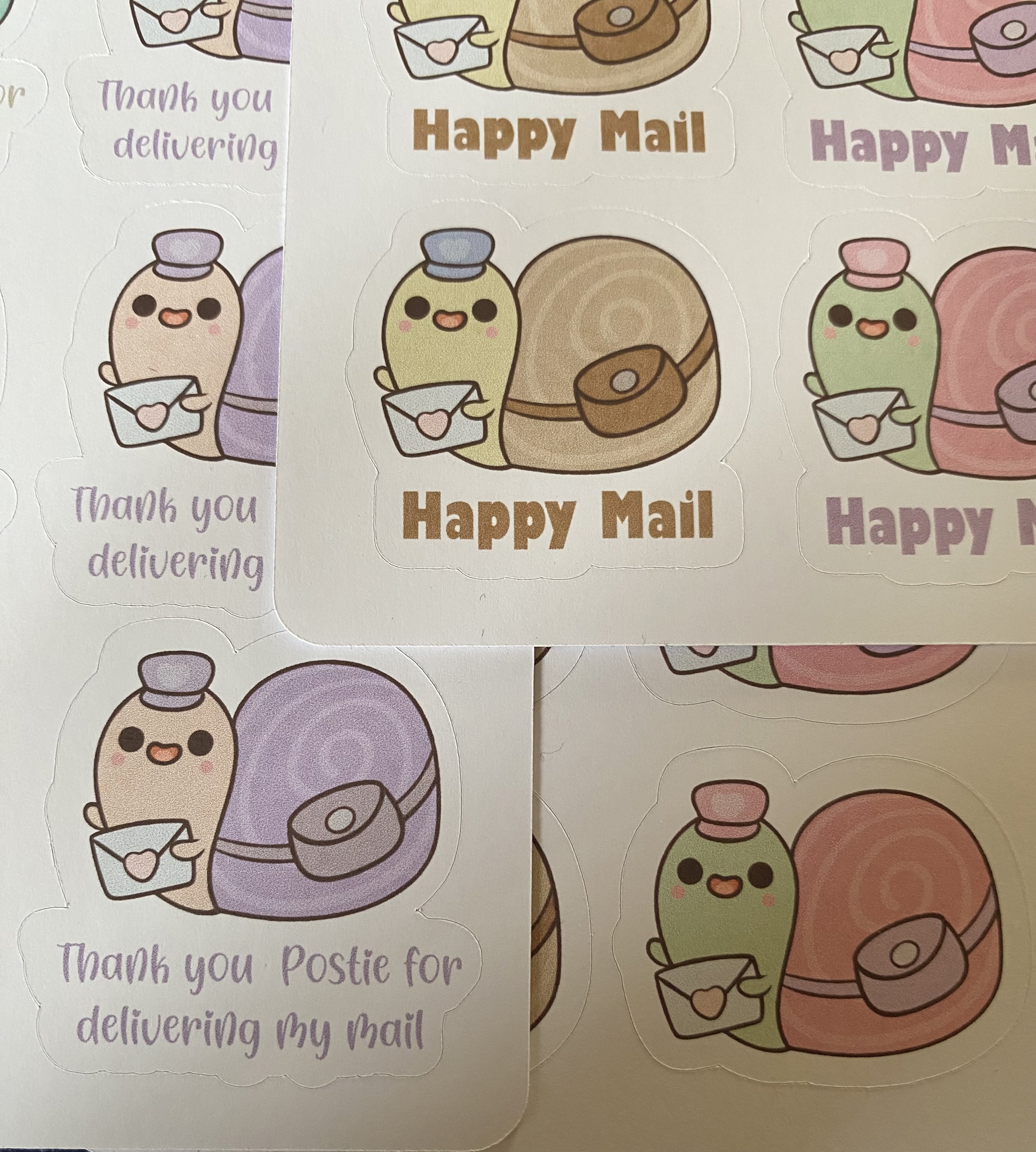 Snail Stickers - happy mail, thank you postie sheets — Sweet Stationery ...