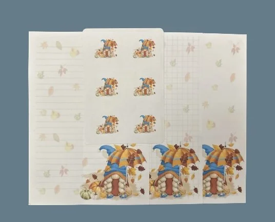 Umbrella Gnome Stationery, letter writing paper & stickers set — Sweet ...