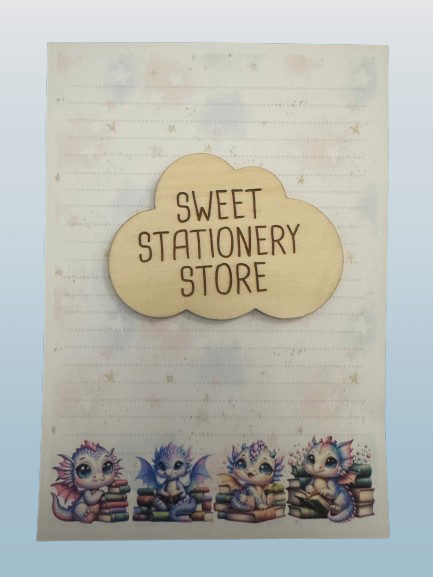 Book Dragon Stationery, letter writing paper & sticker set — Sweet ...