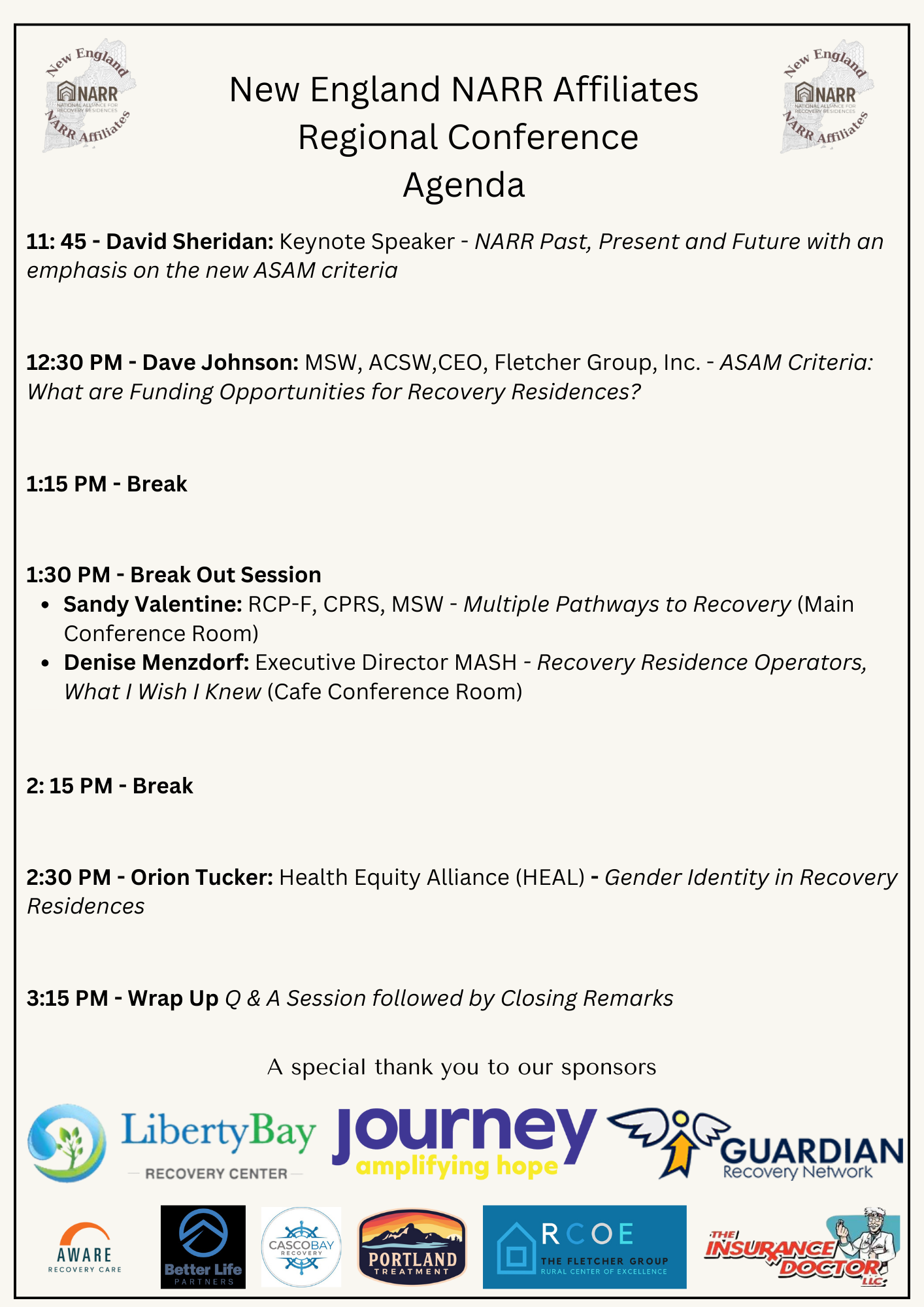NE NARR Conference 2024 | Enhance Recovery Efforts – Register Today ...