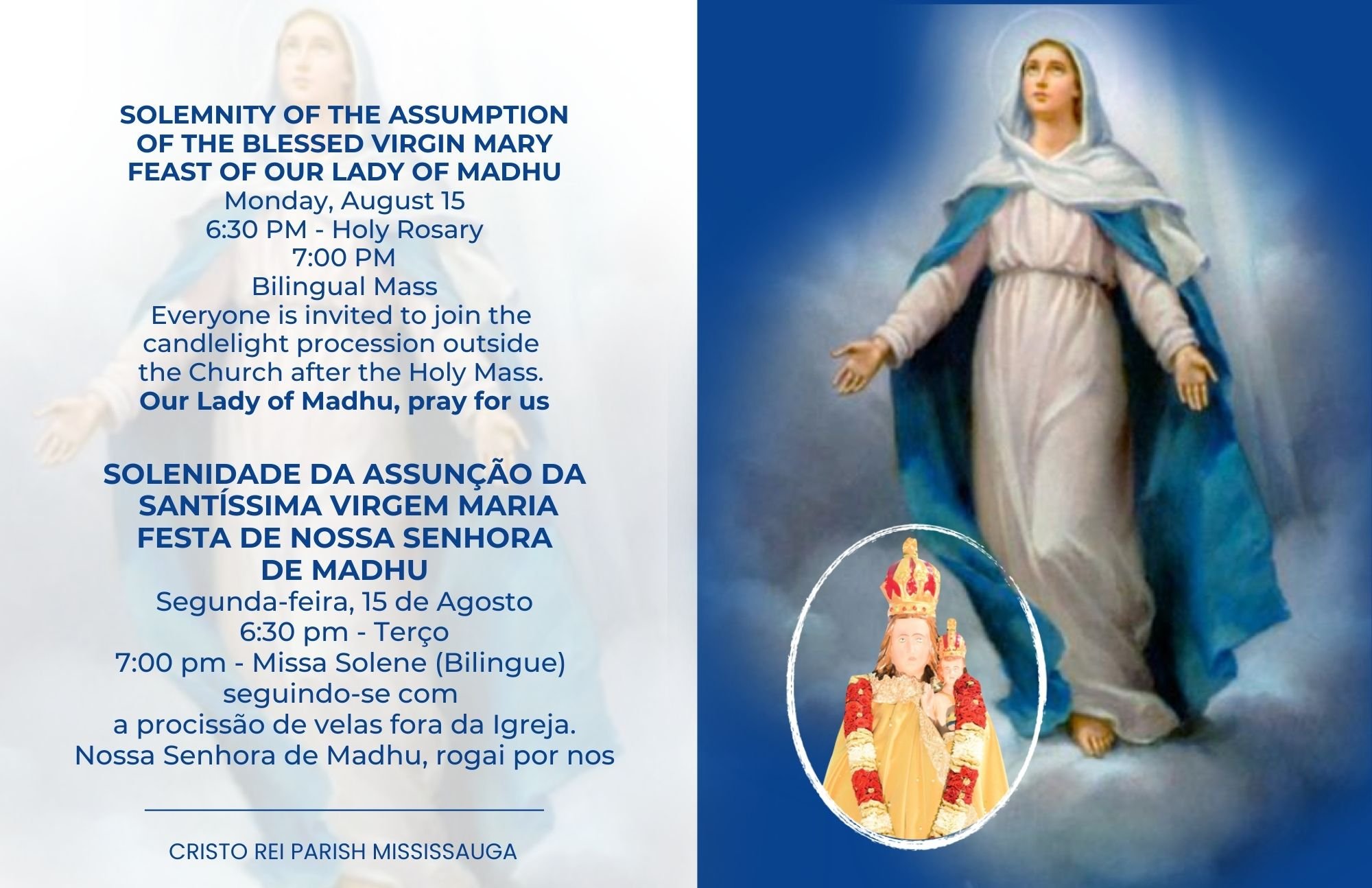 SOLEMNITY OF THE ASSUMPTION OF THE BLESSED VIRGIN MARY / FEAST OF OUR ...