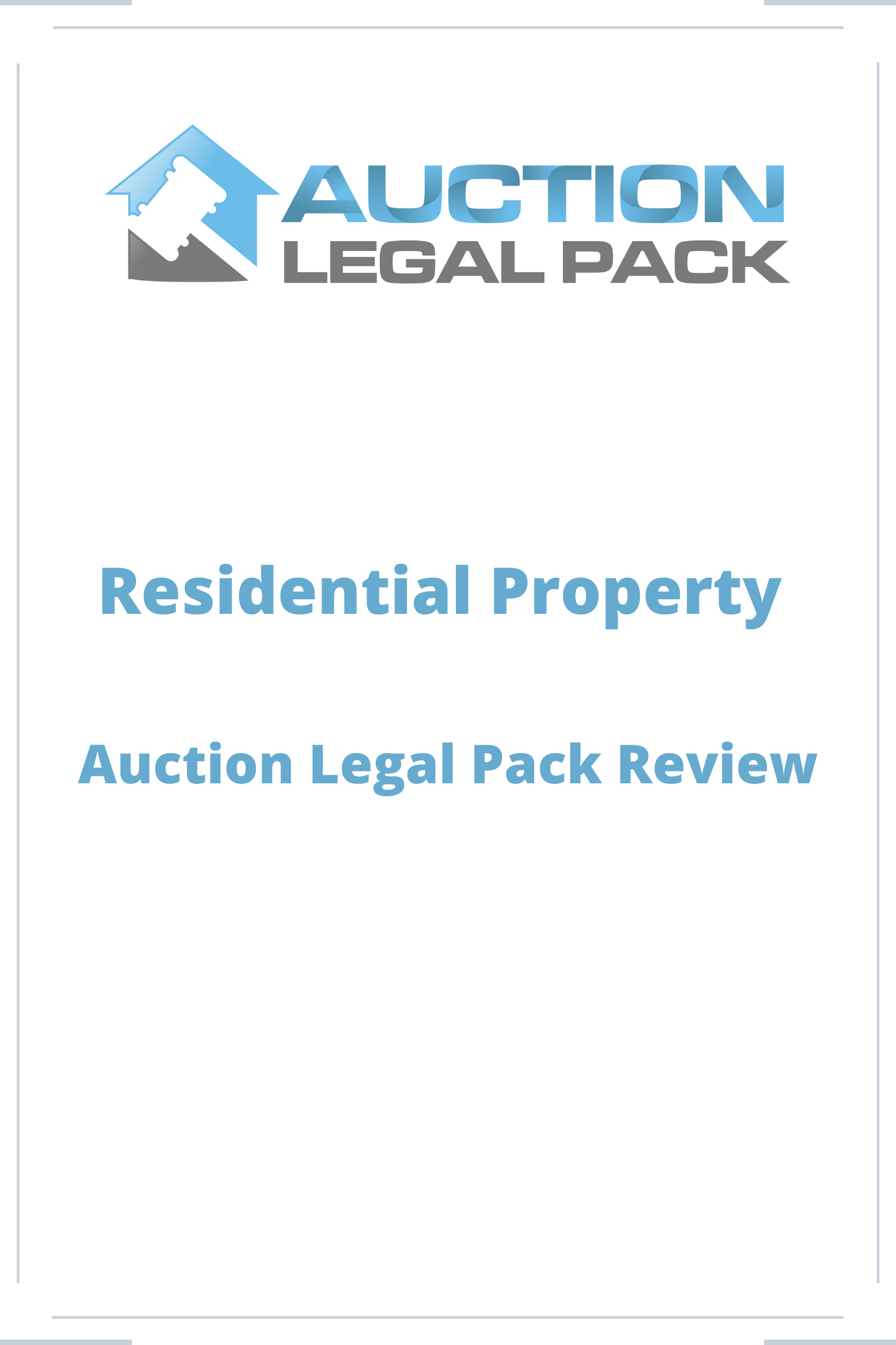 Residential Property Auction Legal Pack Review — Auction Legal Pack