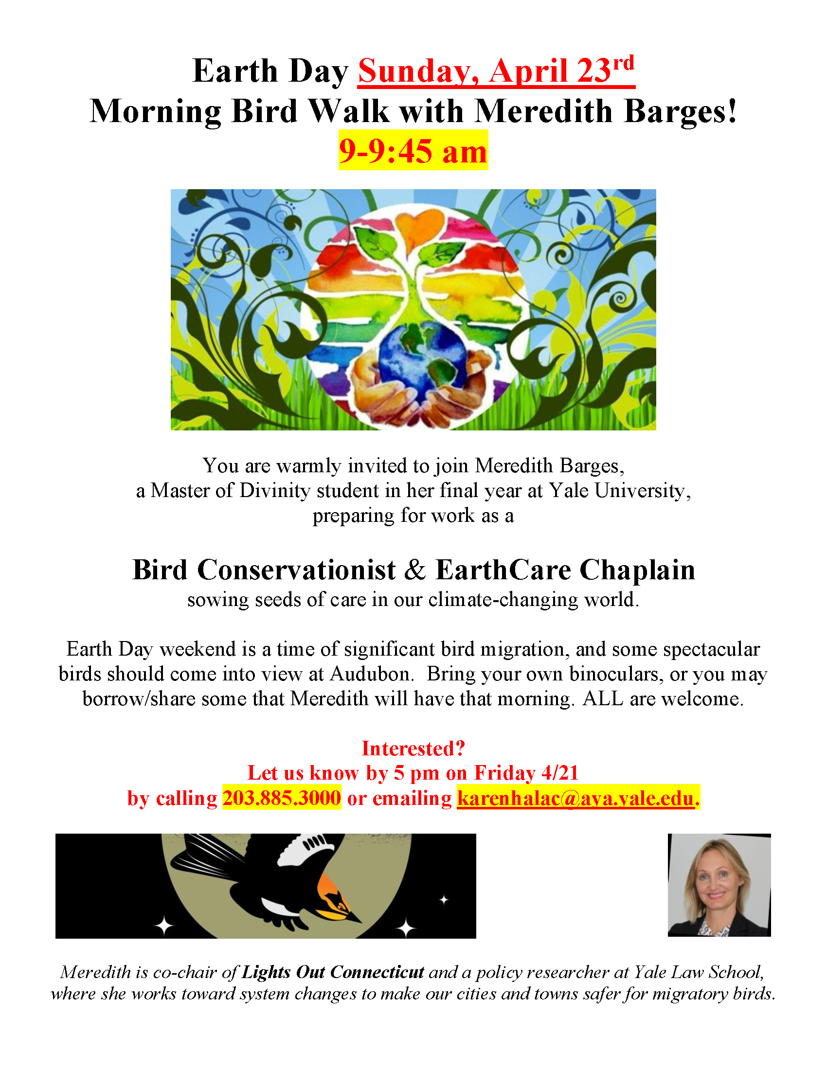 Earth Day Sunday Bird Walk & Service @ Greenwich Audubon Center & North ...