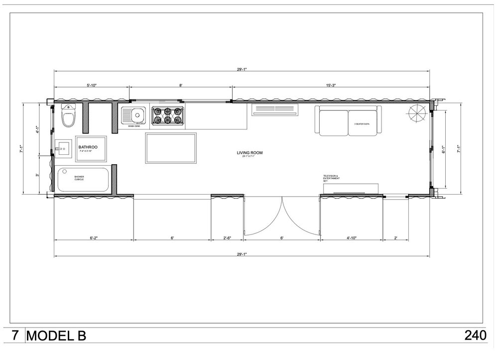Model B 240 — Conex Modular ADUs and Living Solutions Bay Area
