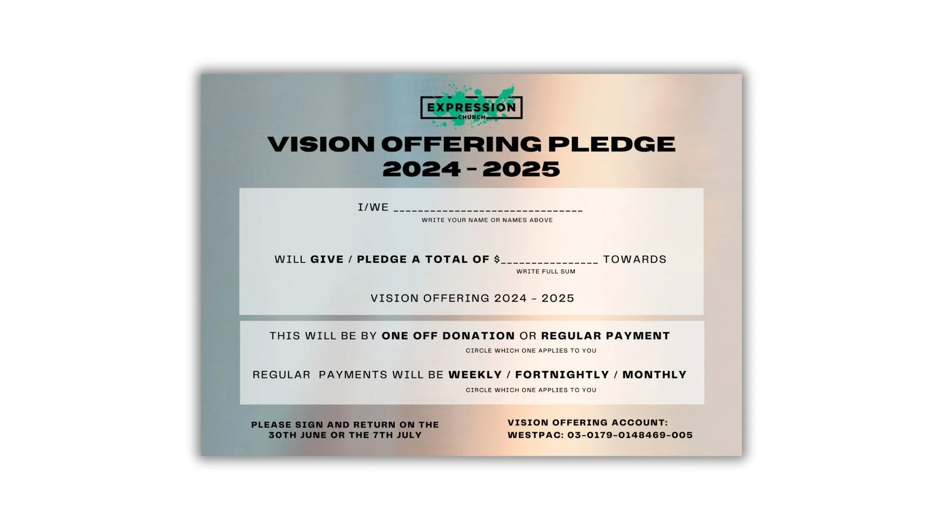 Vision Offering — Expression Church