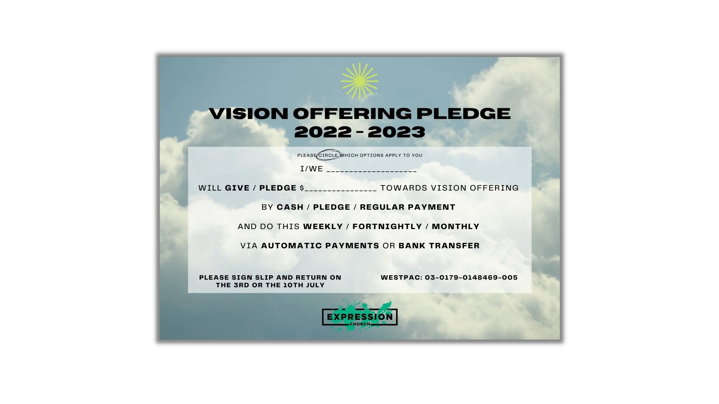 Vision Offering — Expression Church