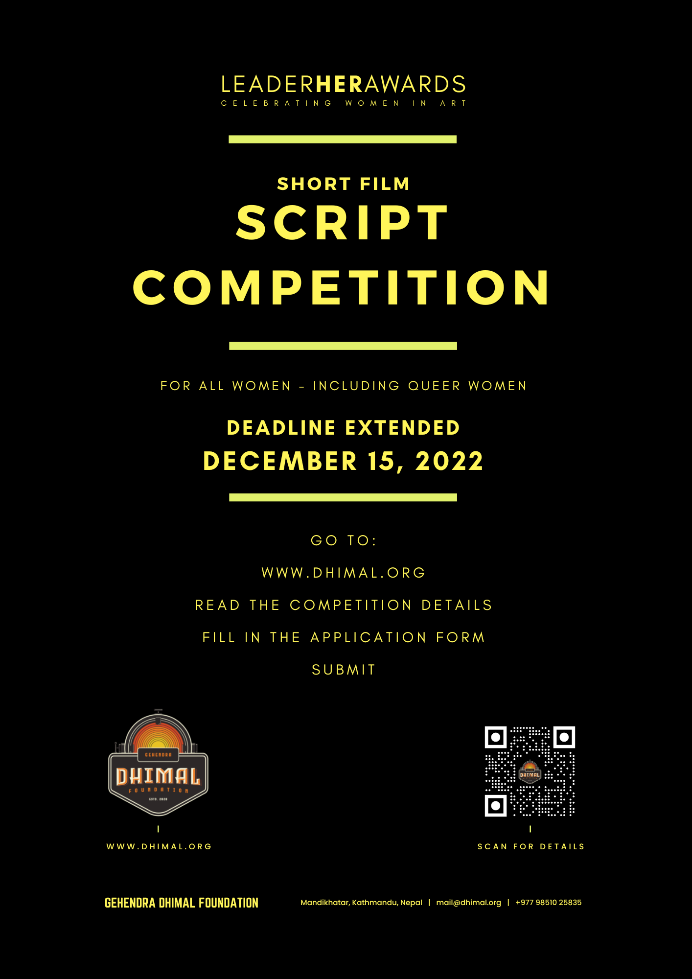 Script Competition - Showcasing Talent | Gehendra Dhimal Foundation ...