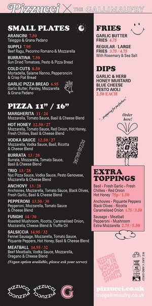 Menus — The Gallimaufry