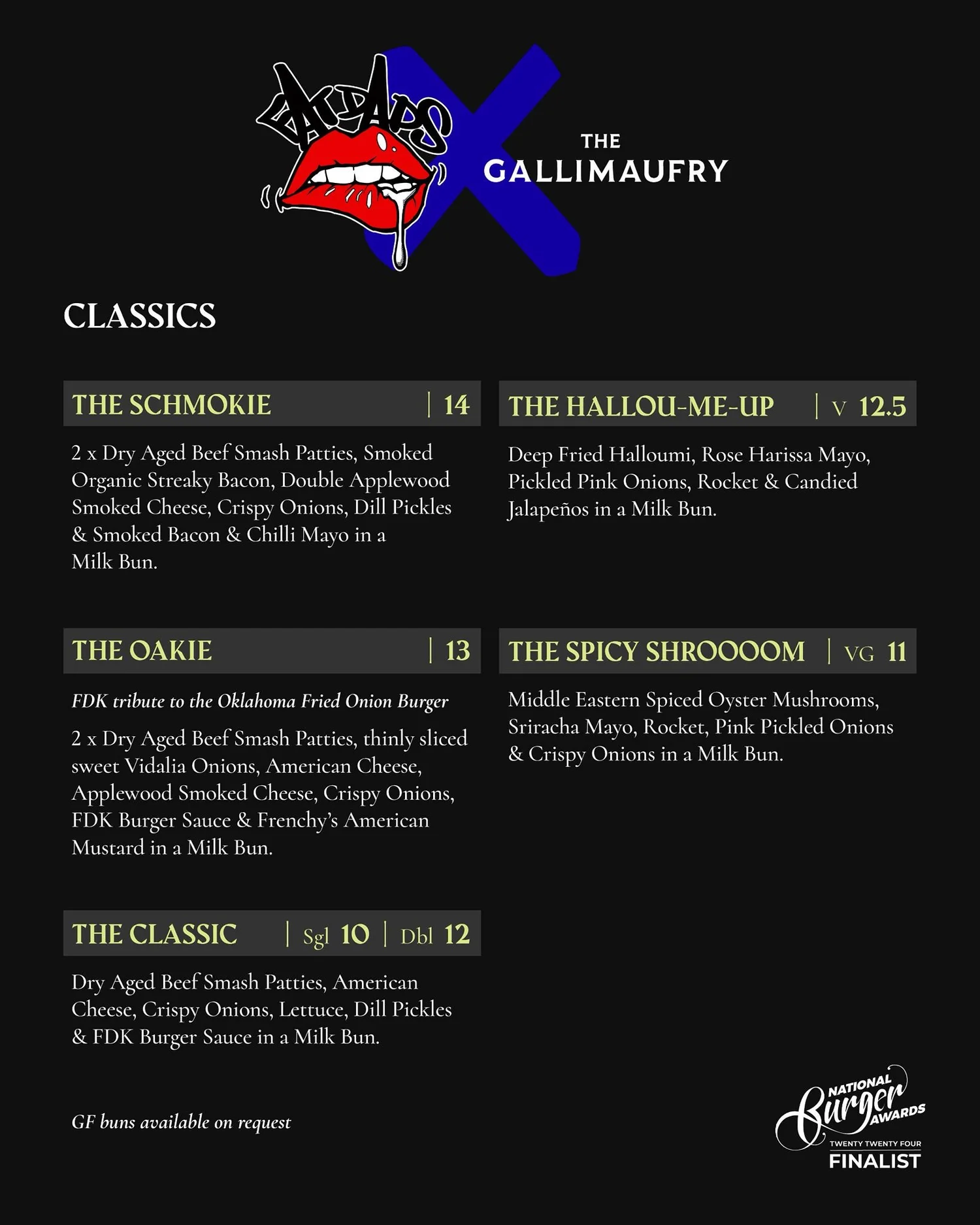 Menus — The Gallimaufry