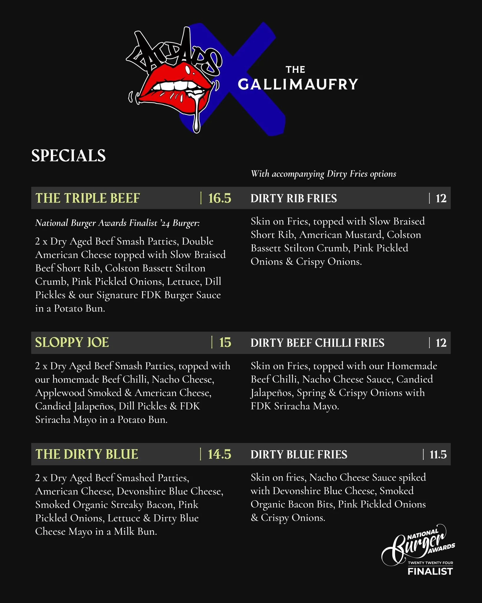 Menus — The Gallimaufry