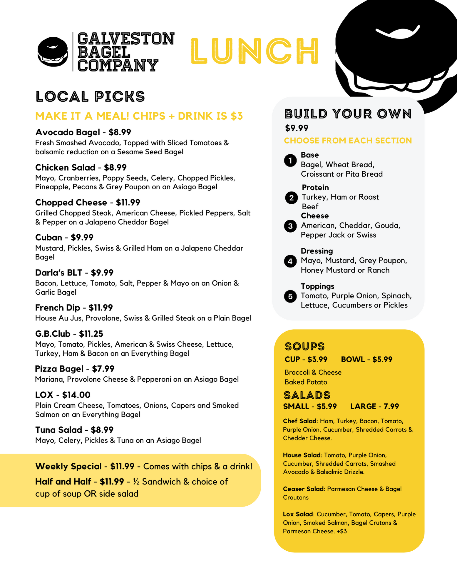 Menu — Galveston Bagel Company