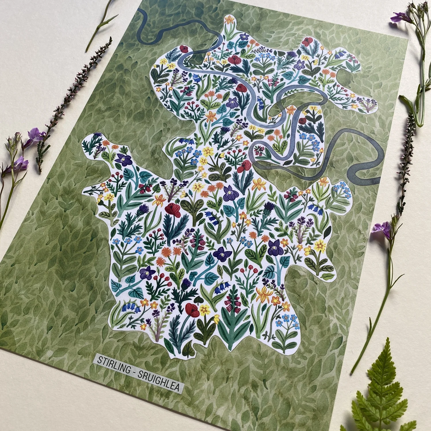 Wildflower Scotland Map Art Print — Samantha Dolan - Art & Illustration