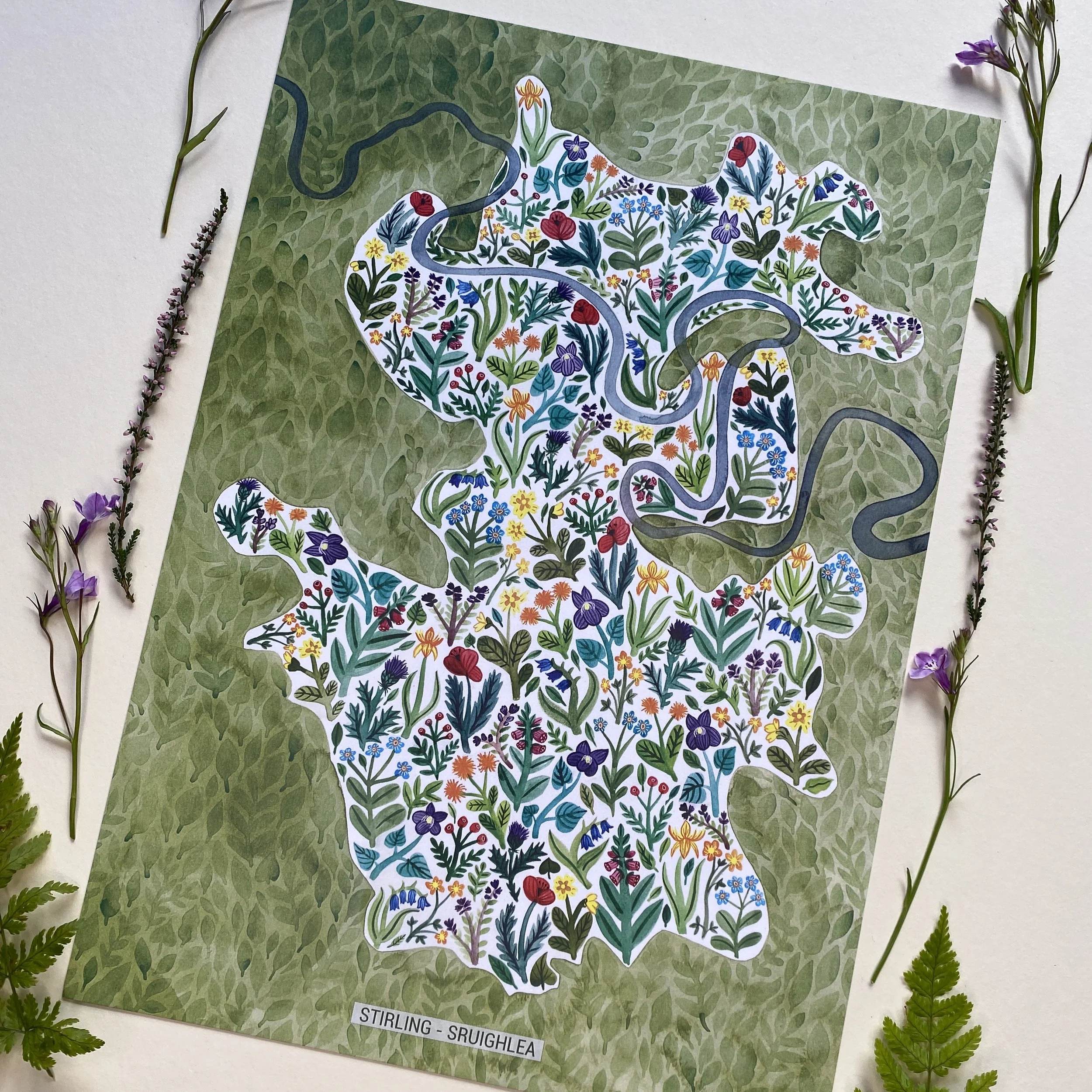 Wildflower Scotland Map Art Print — Samantha Dolan - Art & Illustration