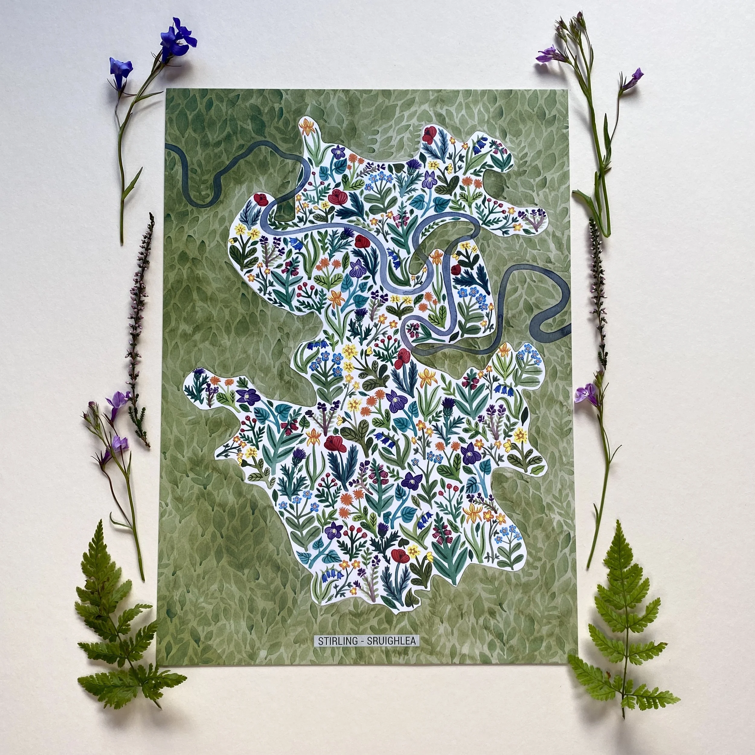Wildflower Scotland Map Art Print — Samantha Dolan - Art & Illustration