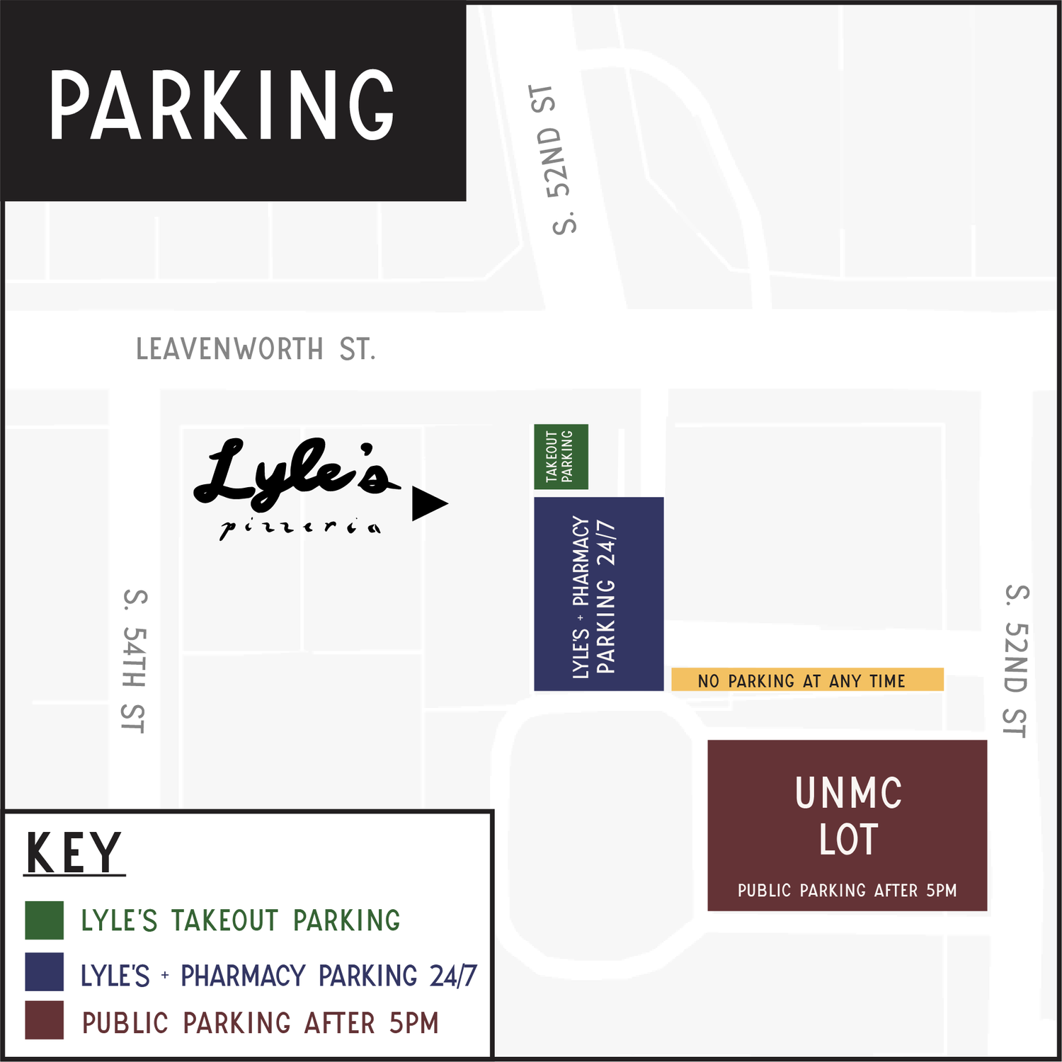 Parking — Lyle's Pizzeria