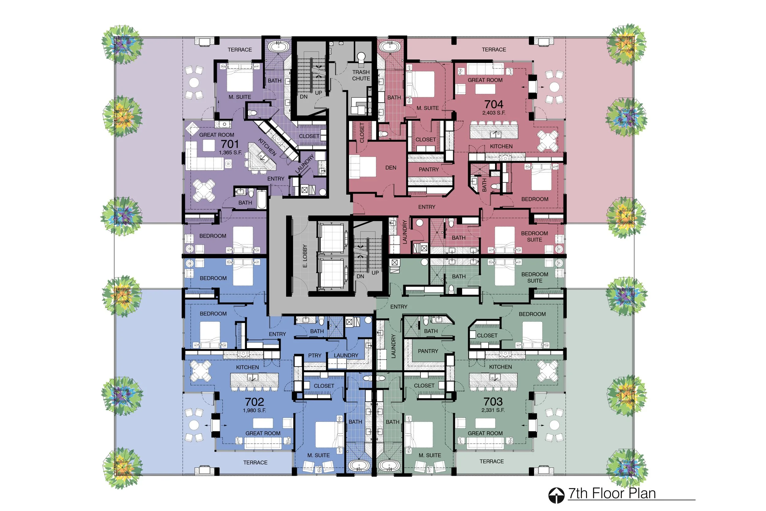 Mid Rise Floor Plans — The Thomas George