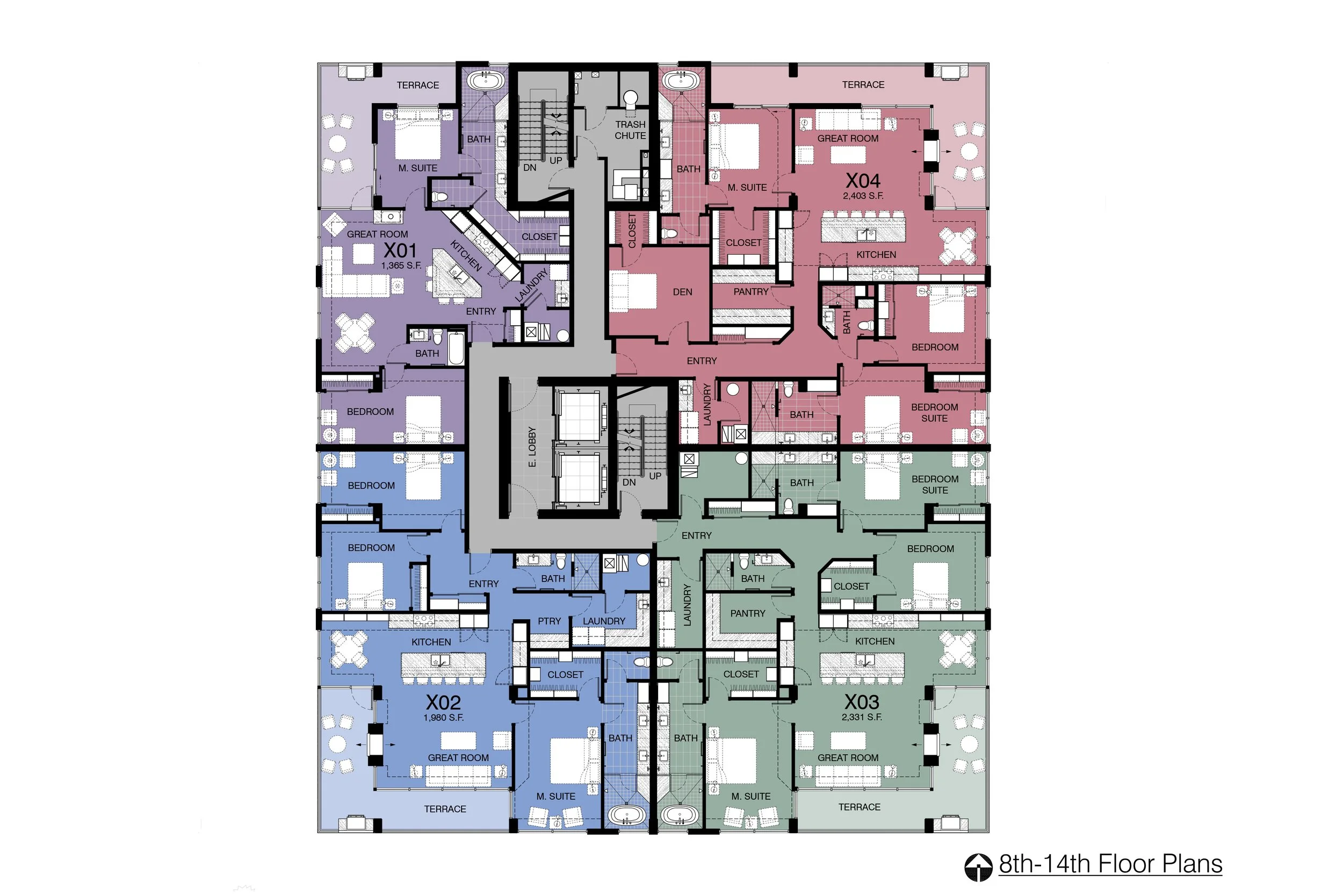 High Rise Floor Plans — The Thomas George