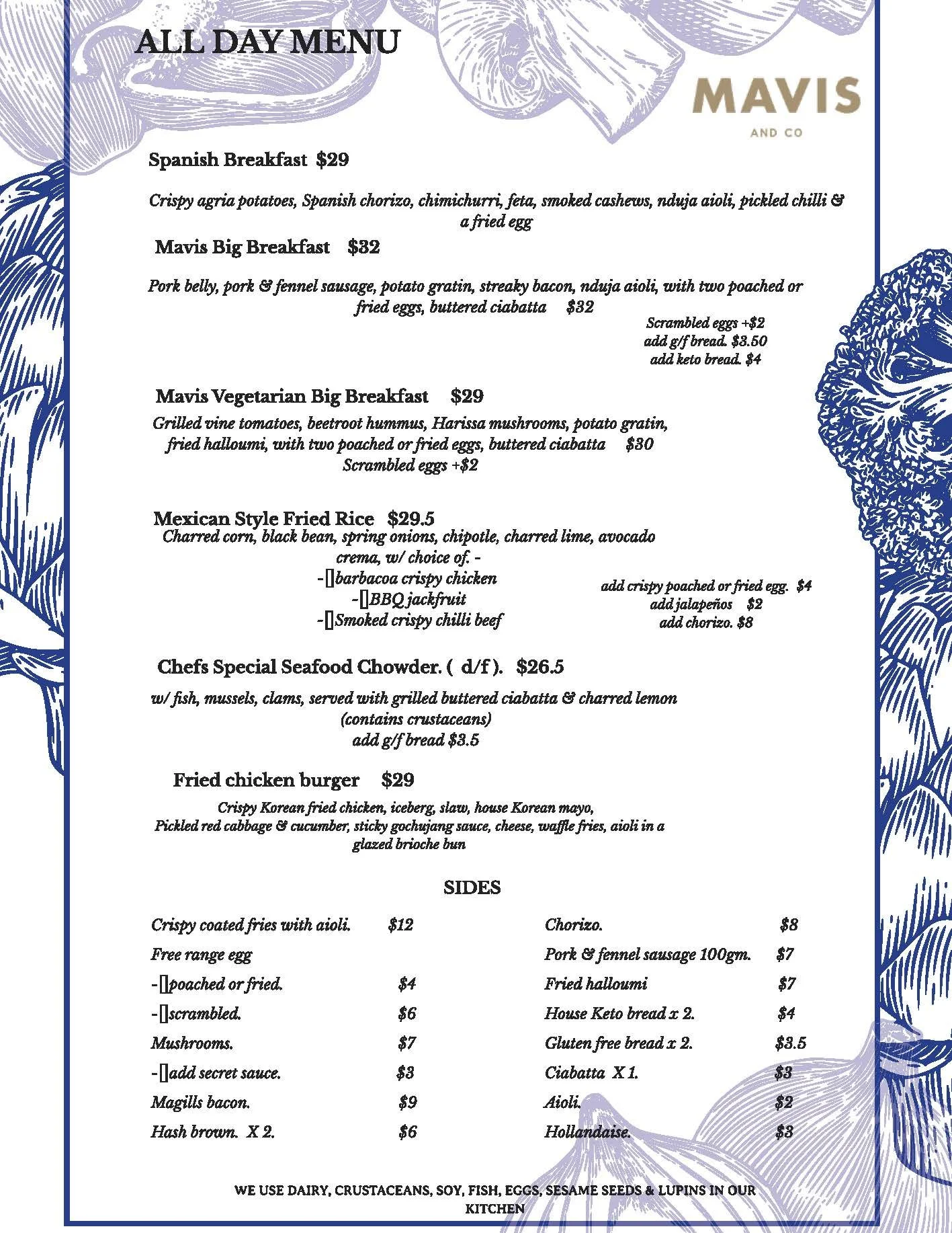 Rototuna Menu — MAVIS & Co