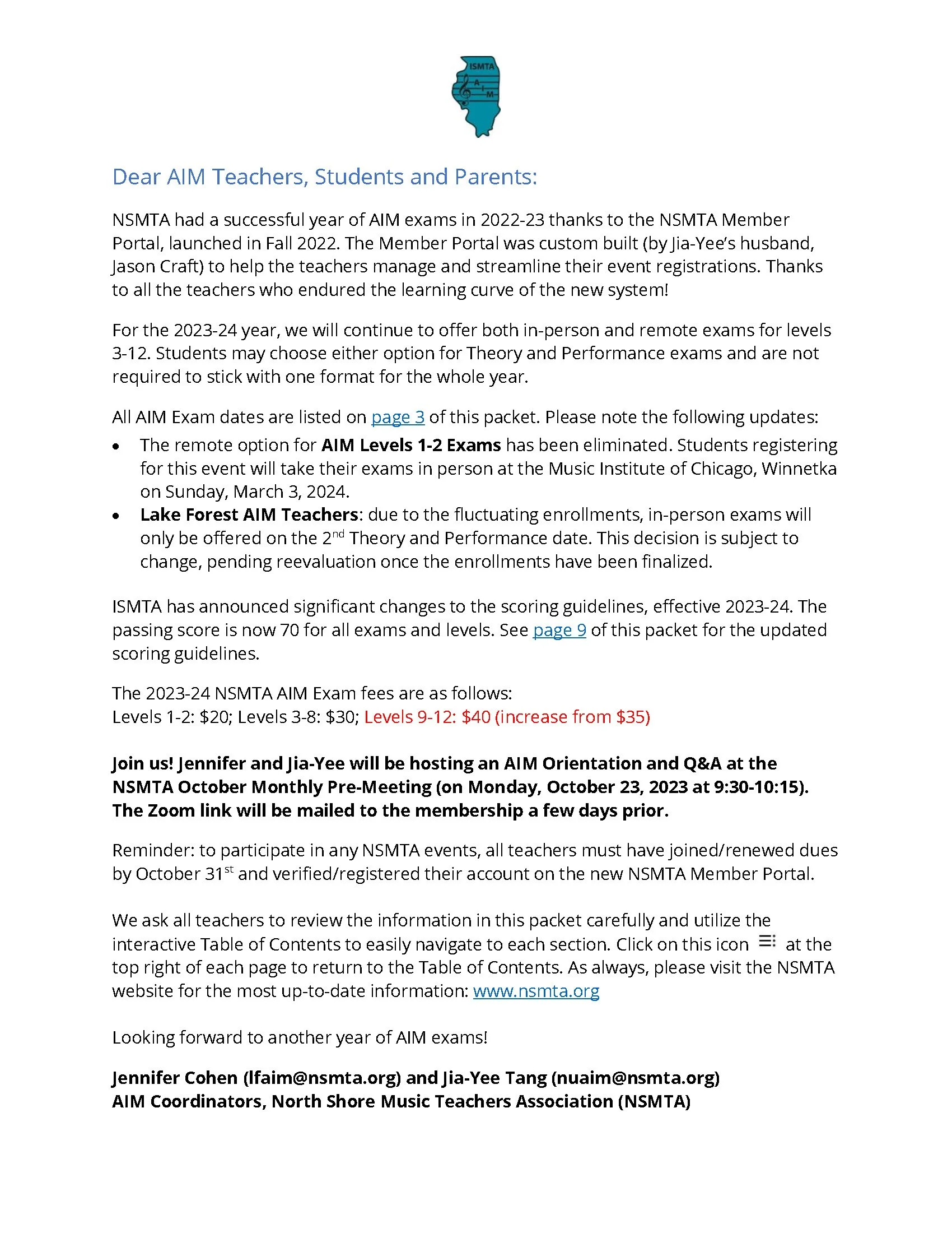 Achievement in Music (AIM) Exams — NSMTA