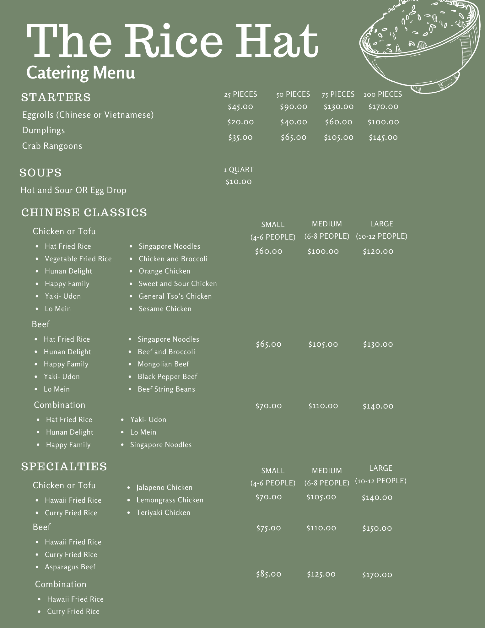 Catering — The Rice Hat