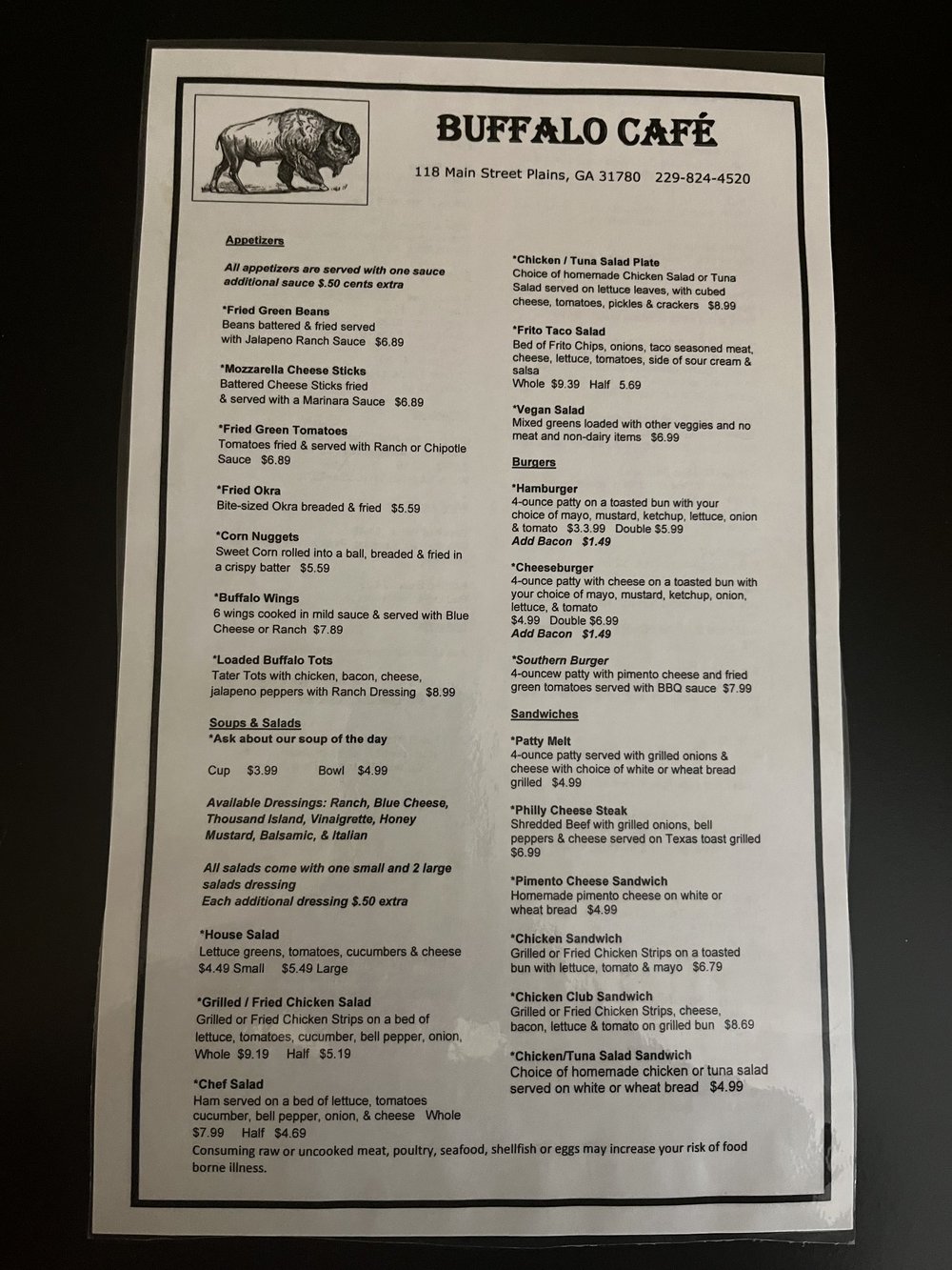 Buffalo Cafe — Friends of Jimmy Carter