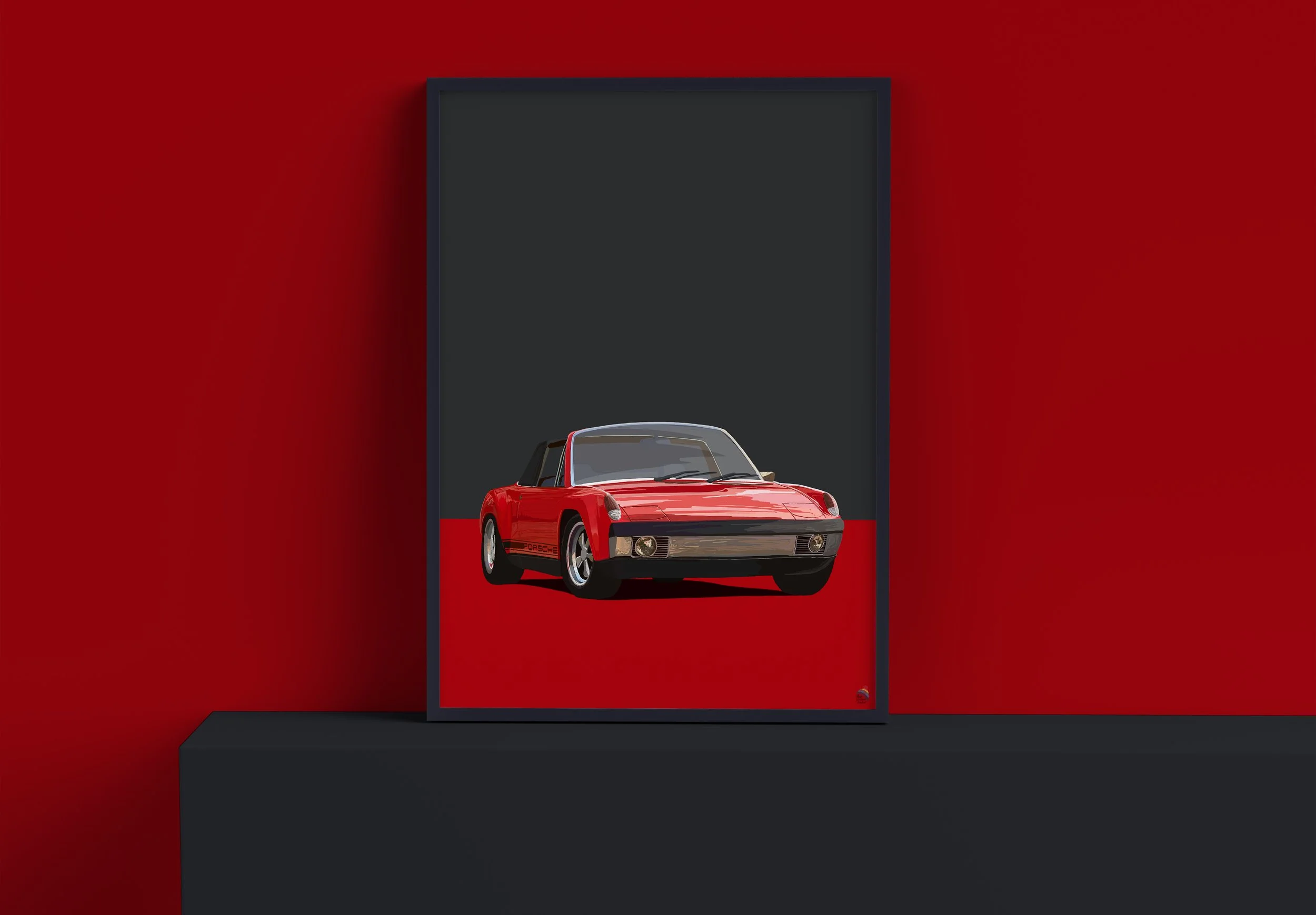 Porsche 914 Art - Porsche 914 in guards red - illustration ...