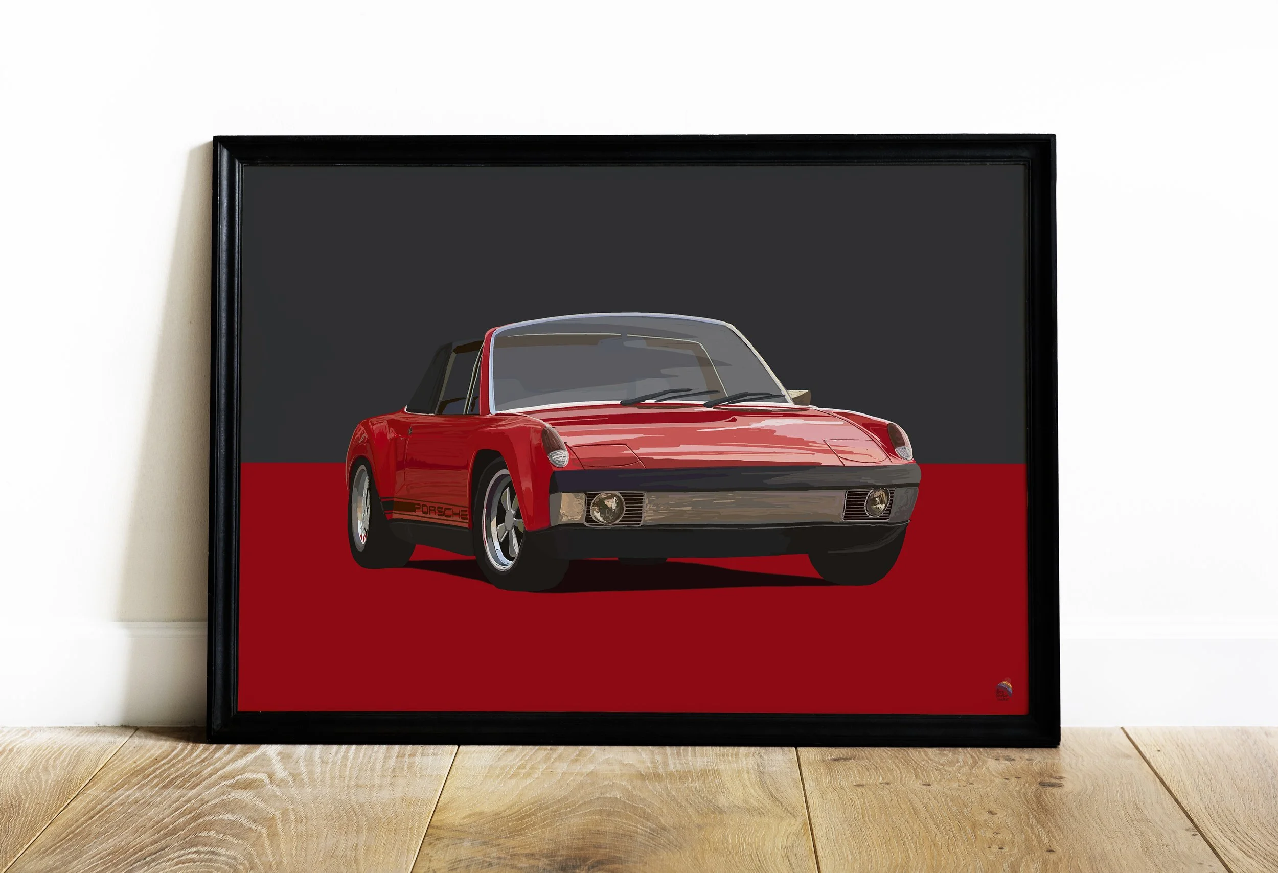 Porsche 914 Art - Porsche 914 in guards red - illustration ...