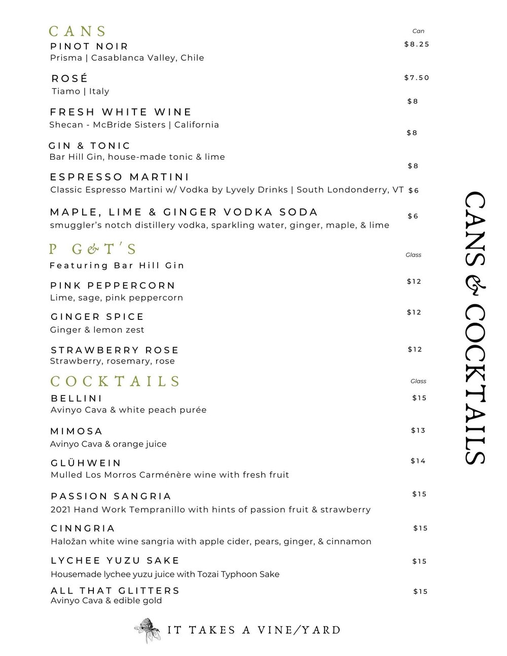 Our Menu — vine/yard