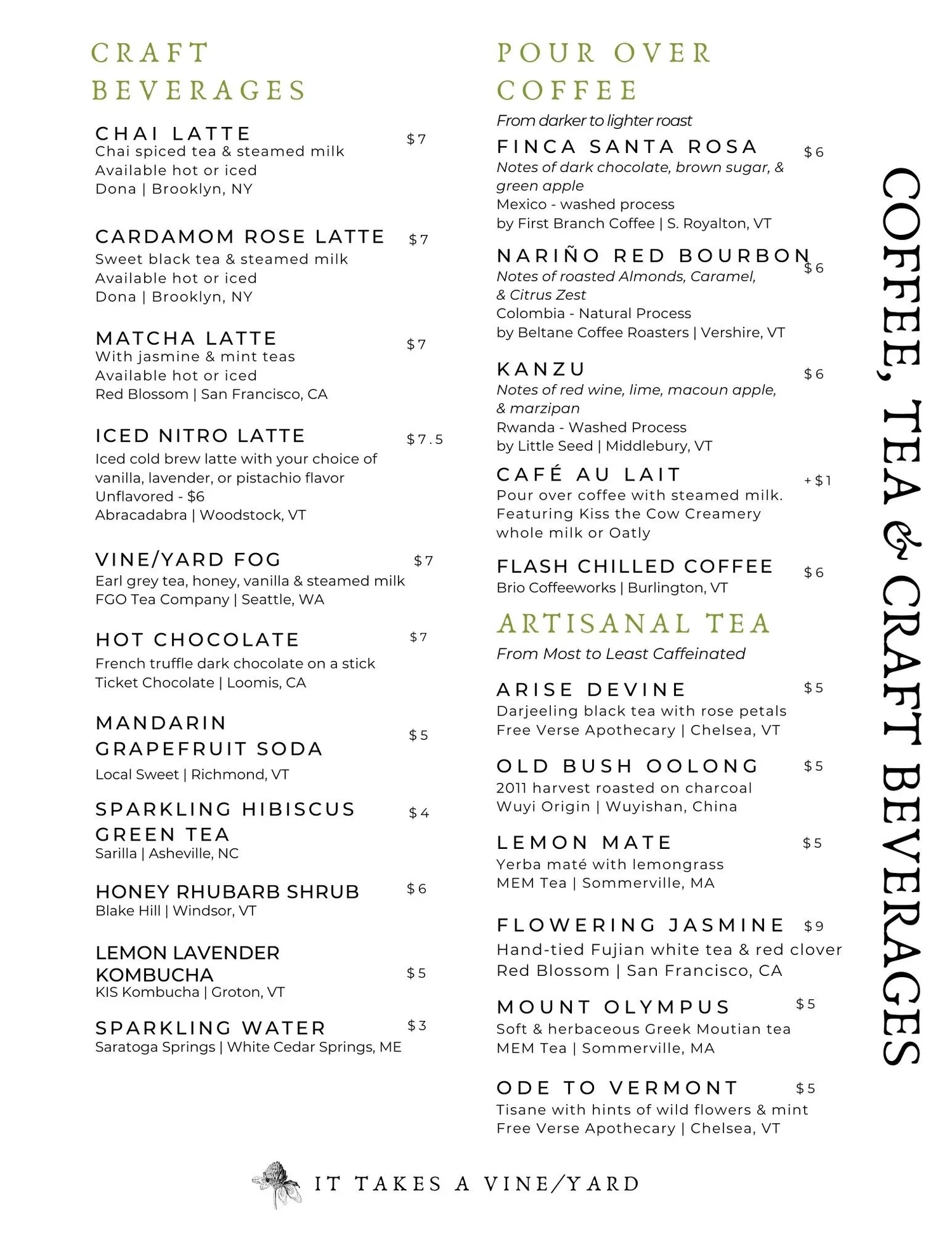 Our Menu — vine/yard