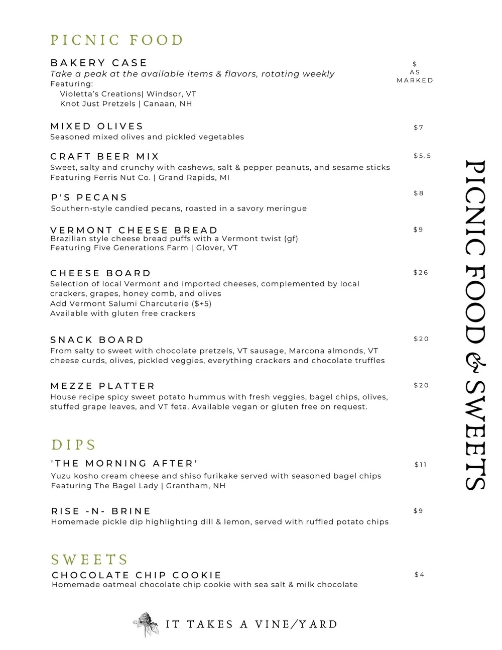 Our Menu — vine/yard