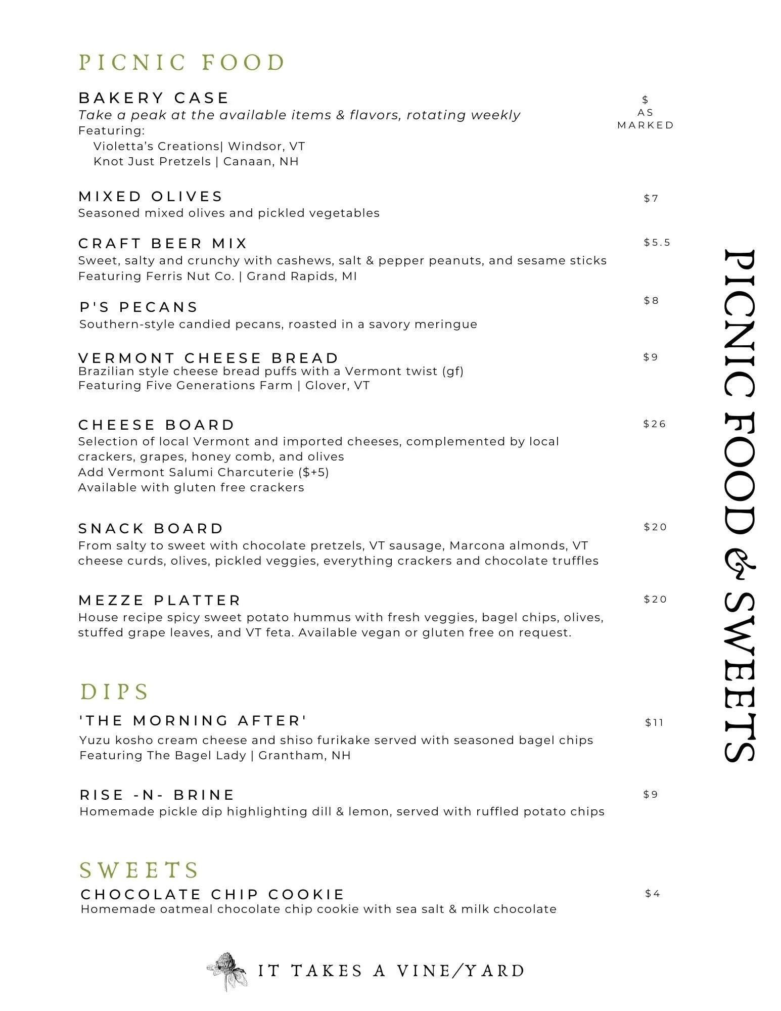 Our Menu — vine/yard
