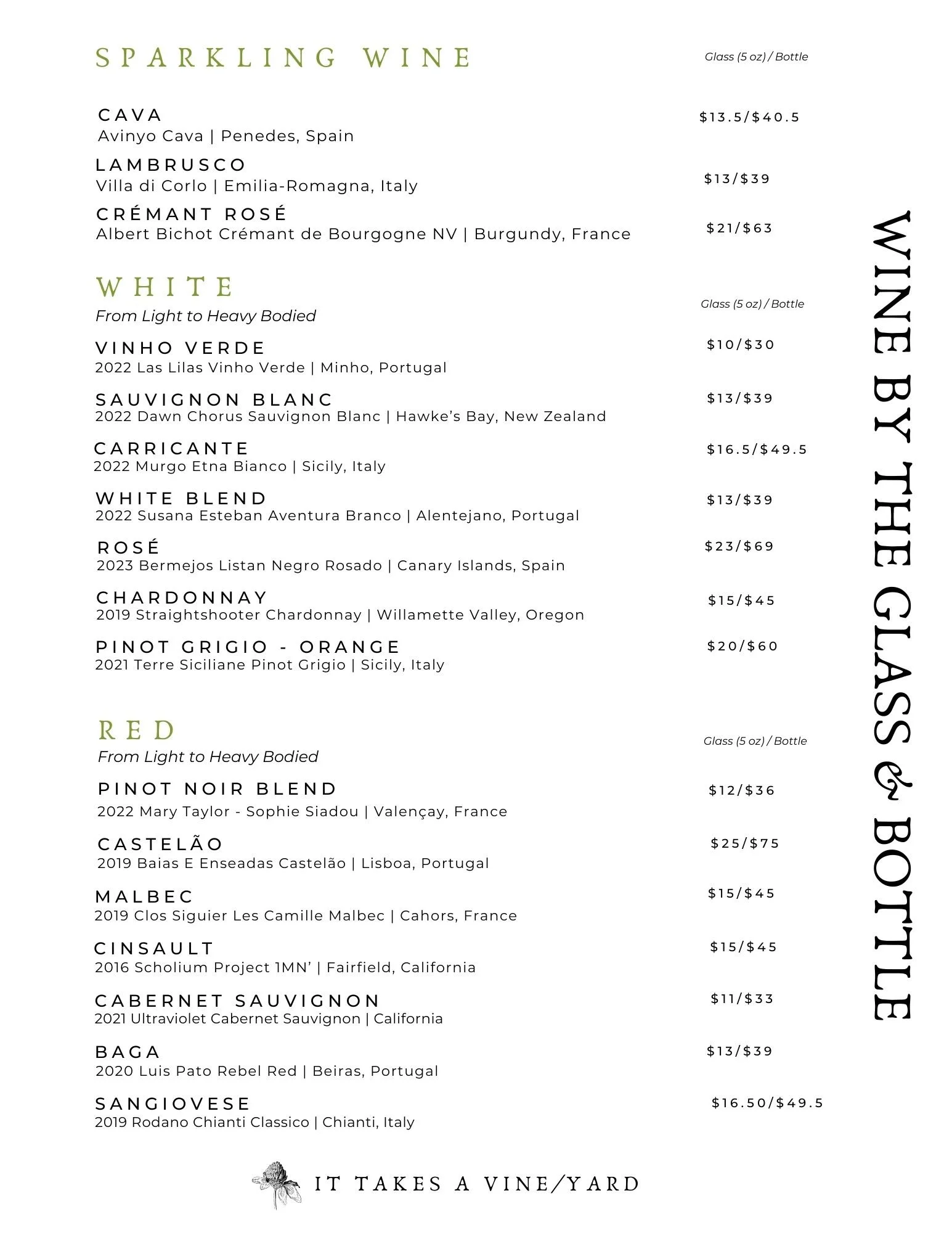 Our Menu — vine/yard