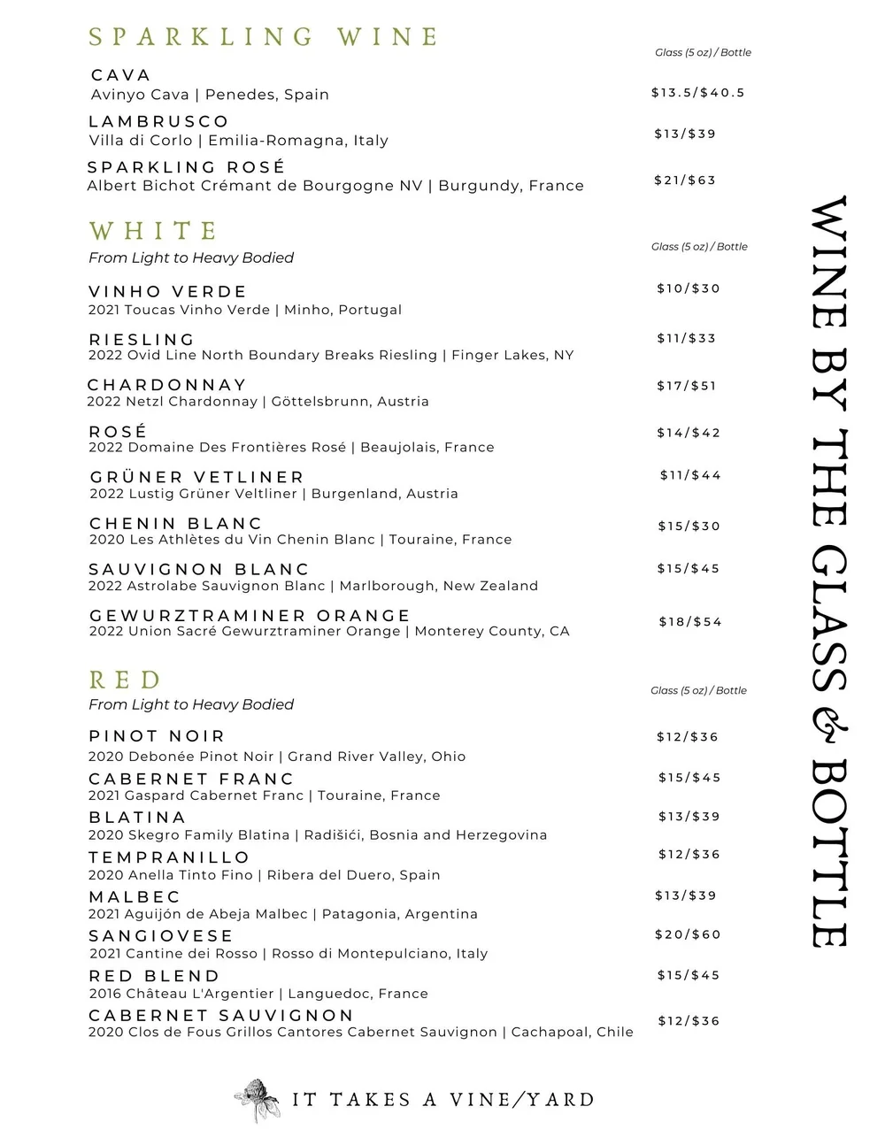 Our Menu — vine/yard