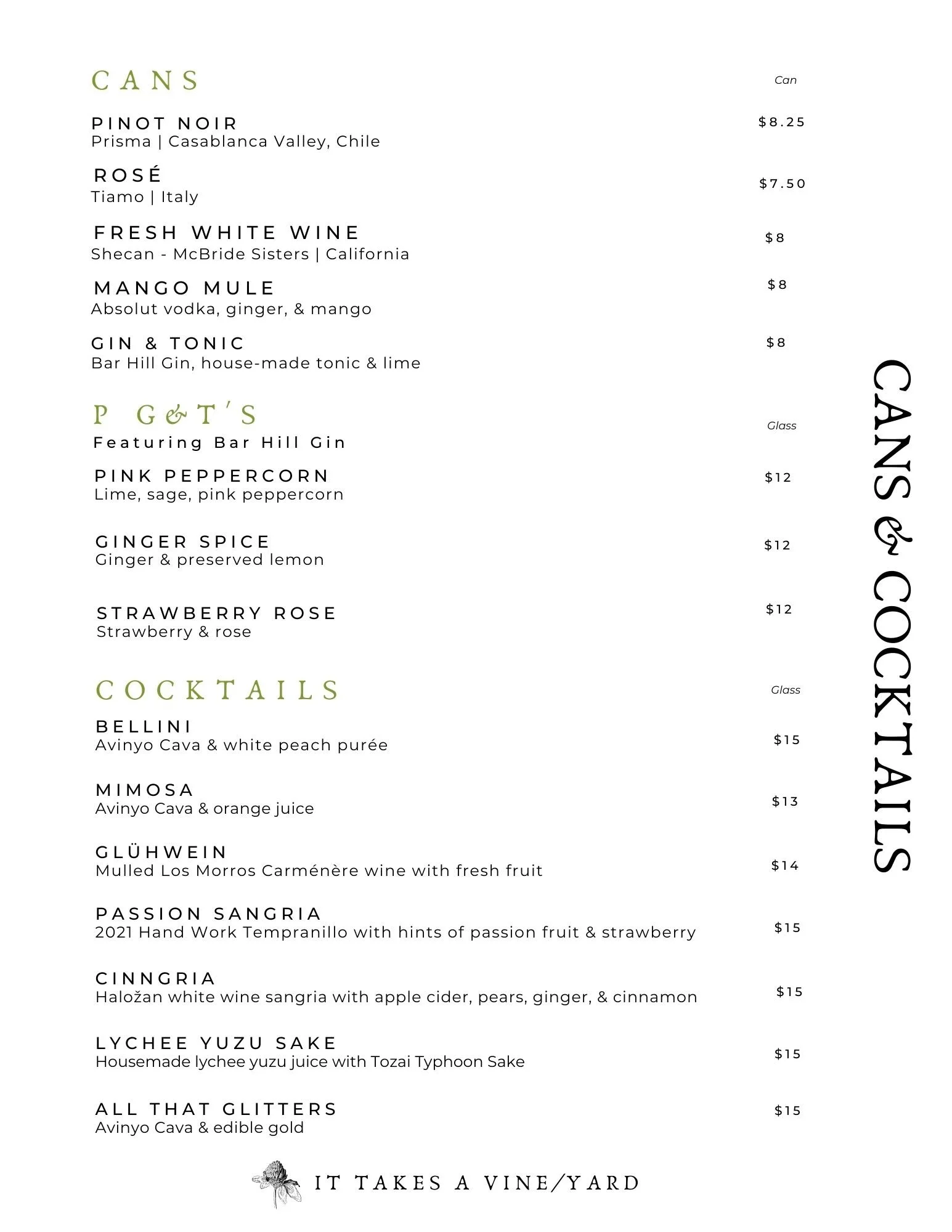 Our Menu — vine/yard