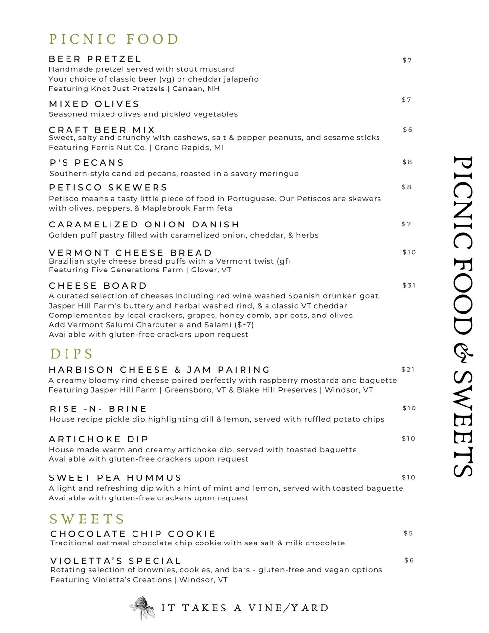 Our Menu — vine/yard
