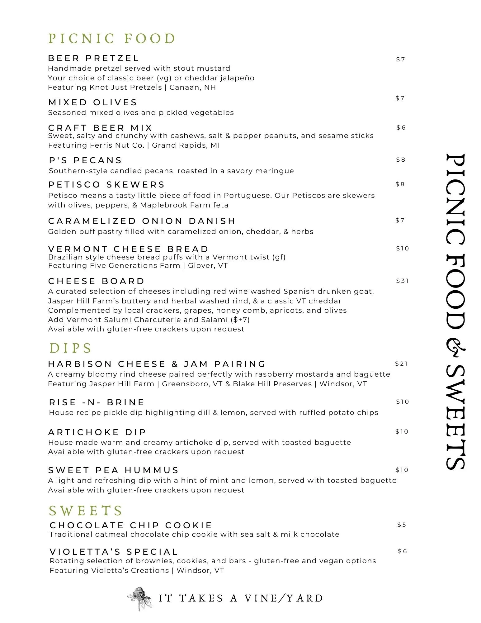 Our Menu — vine/yard