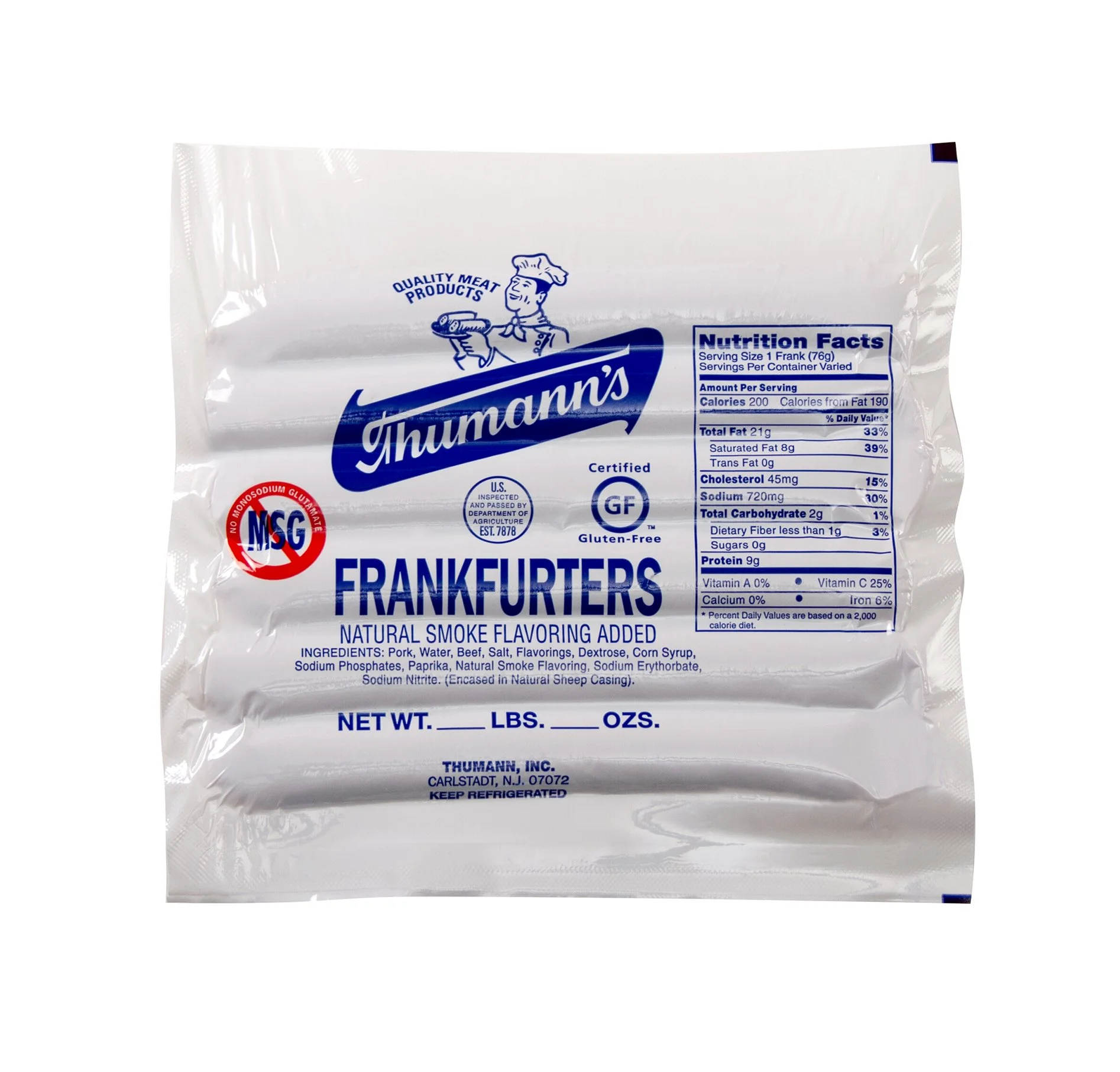 Thumann's Jalapeno Cheddar Franks (3 lb.) (5216) — Thumann's Deli Best