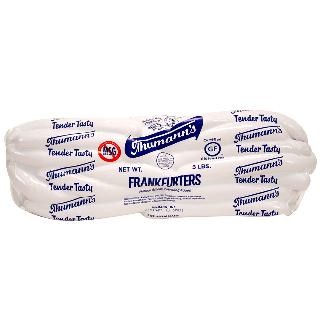 Thumann's Pork & Beef Natural Casing Franks (5 lb.) (5215) — Thumann's ...