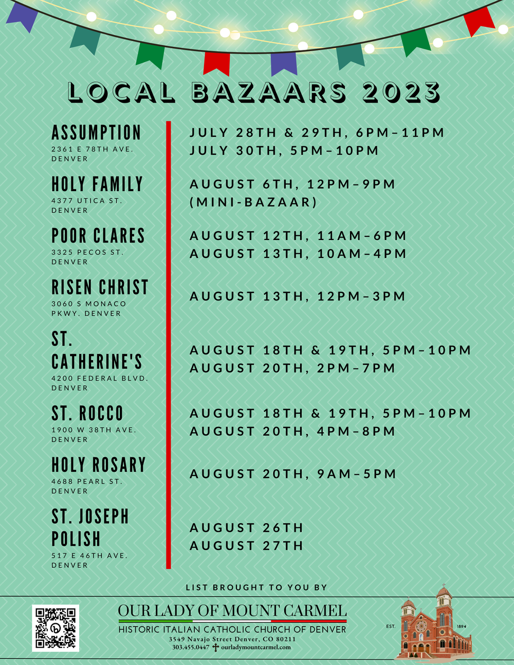 Bazaar Season ‘23 — Our Lady of Mount Carmel