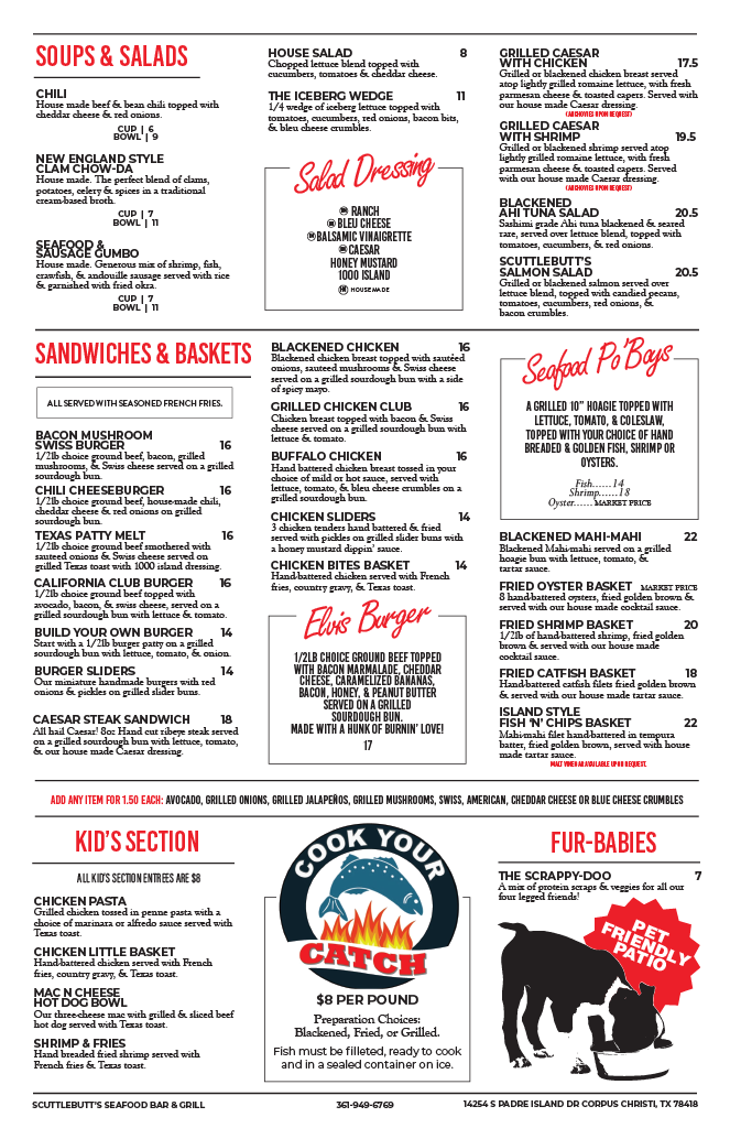 Menu — Scuttlebutt's