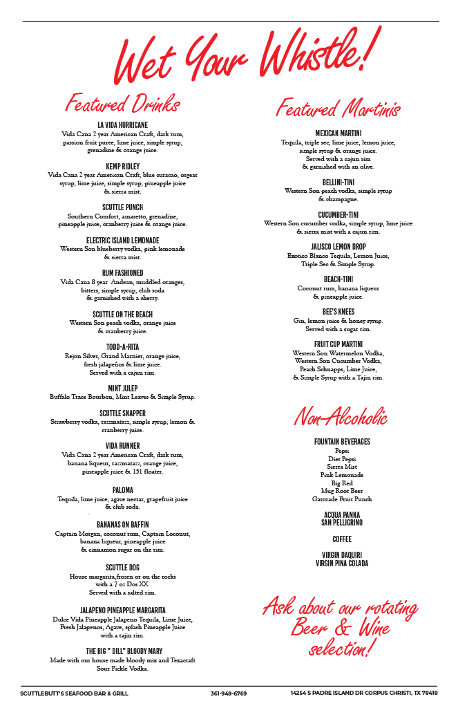 Menu — Scuttlebutt's