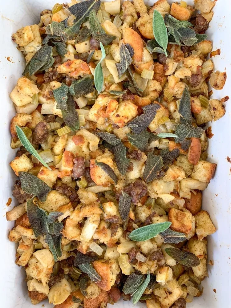 Homemade Stuffing Recipe with Sausage and Crispy Sage — I'll Have Coffee