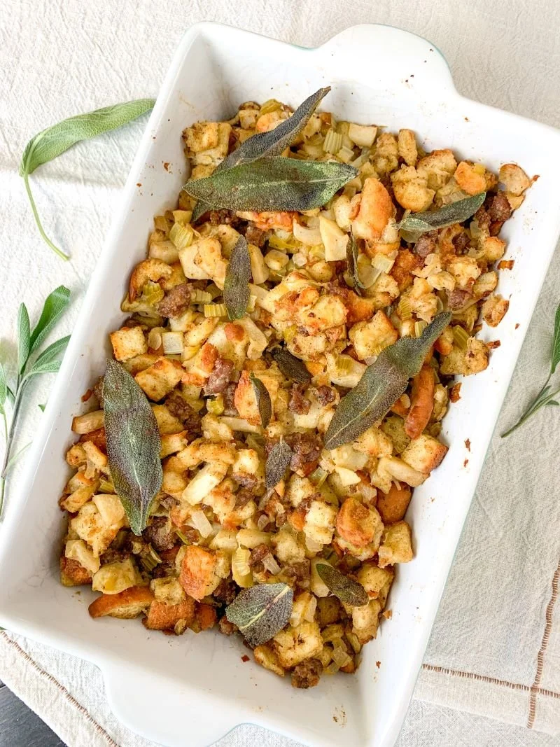 Homemade Stuffing Recipe with Sausage and Crispy Sage — I'll Have Coffee